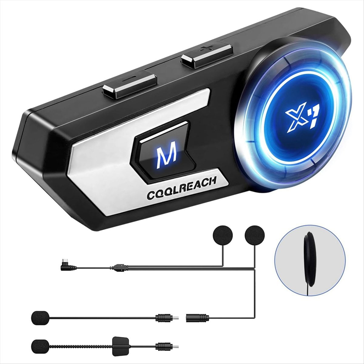 Motorcycle Helmet Bluetooth Headset with Soft/Hard Mic, IP67 Automatic ...