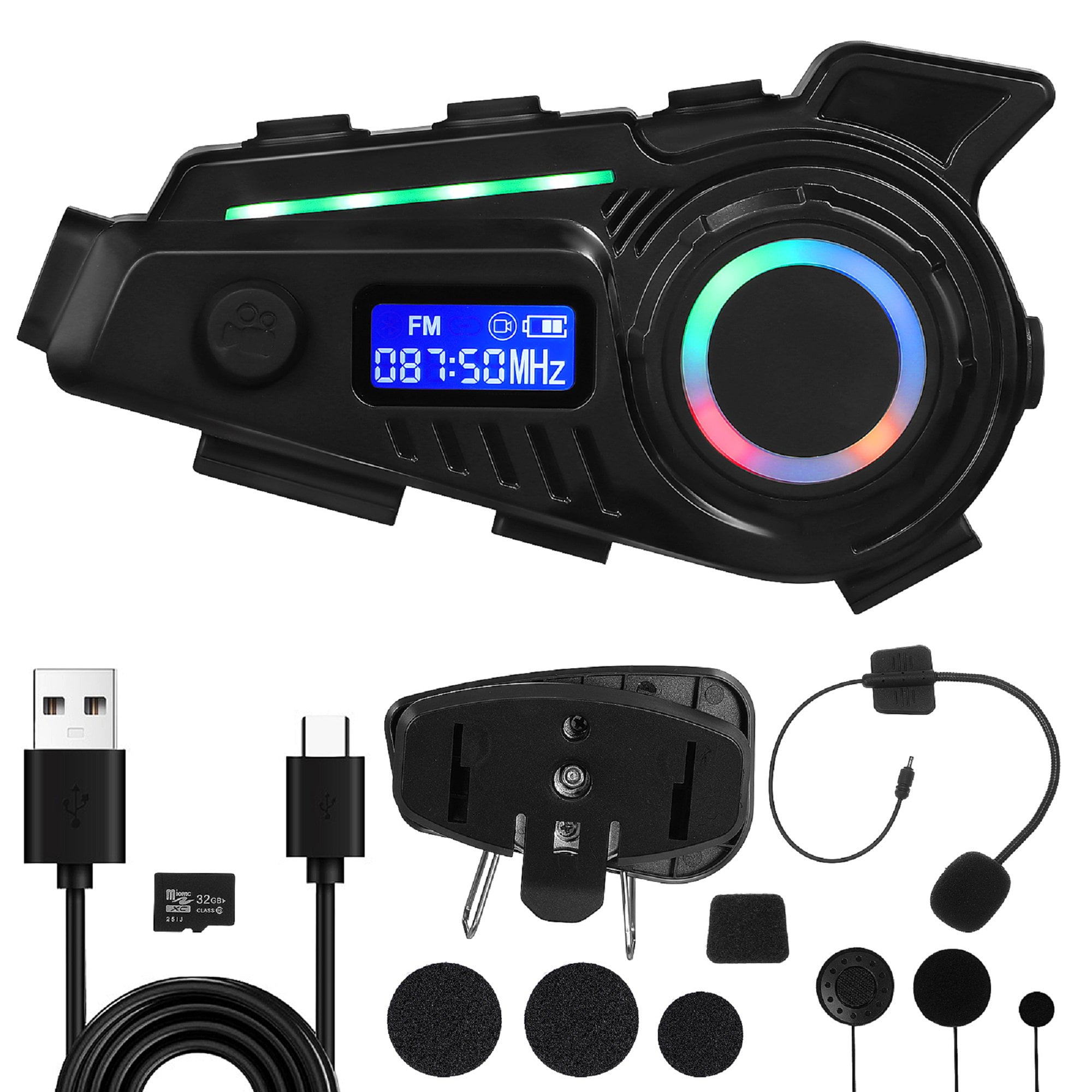 Motorcycle Helmet Bluetooth Headset Speakers with HiFi Sound,Noise ...