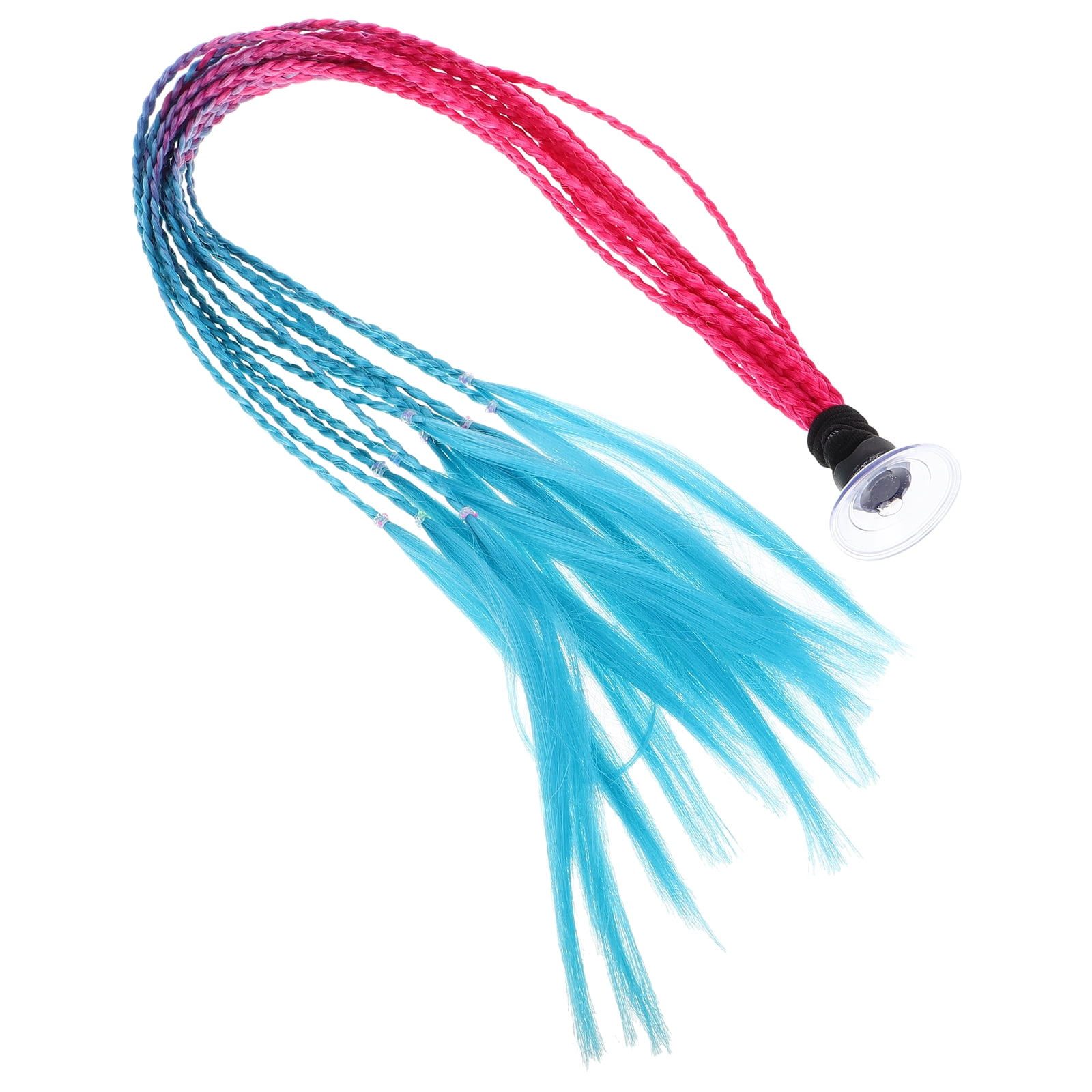 Motorcycle Helmet Braid Ponytail with Suction Cup Colorful Hair Strings ...