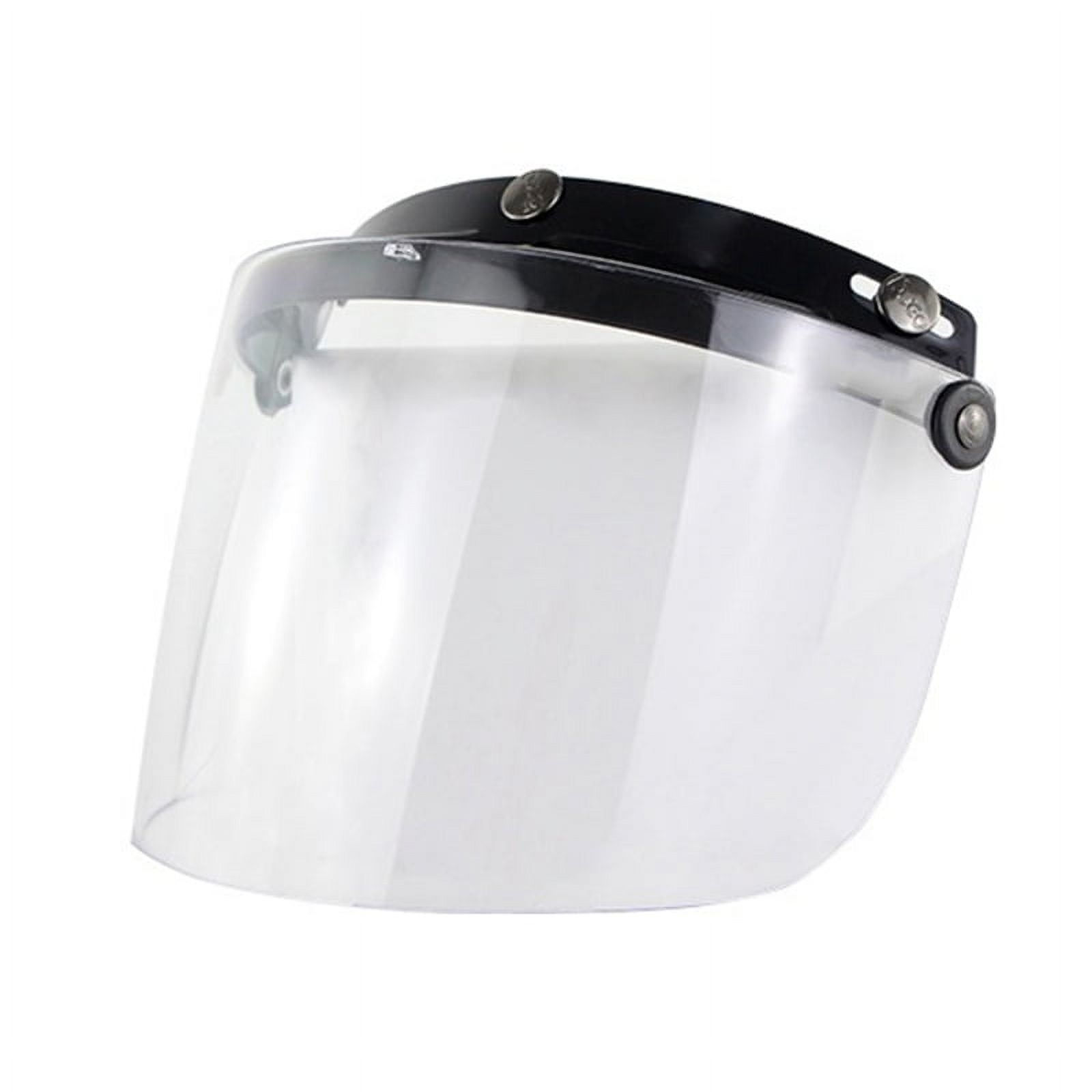 Motorcycle Helmet Bubble Visor 3-Snap Design Flip Up Down Open Face ...