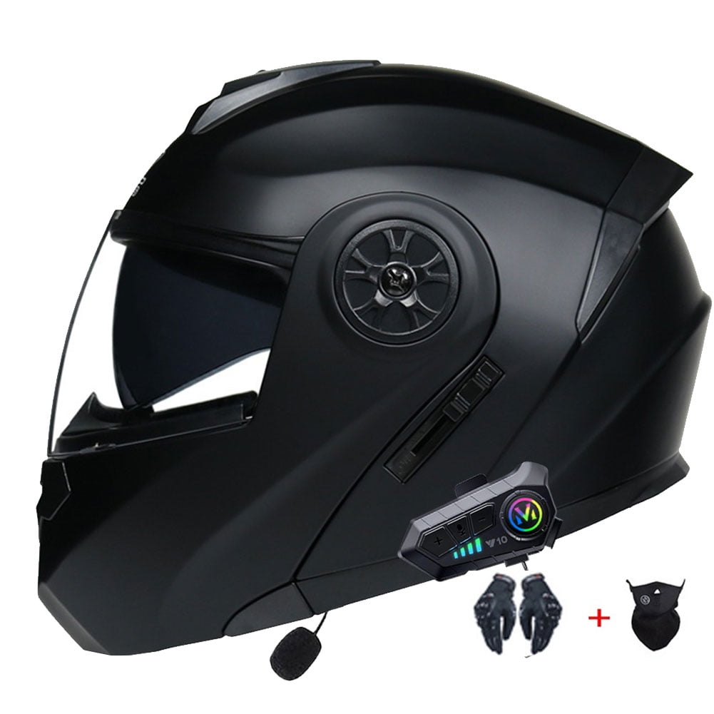 Motorcycle Helmet Flip-Up Modular Helmets with Bluetooth, DOT Approved ...