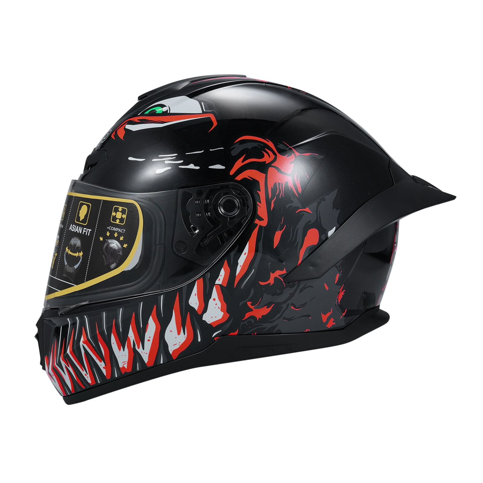 Motorcycle Helmet Full Face Rapid Street Helmet Unisex Adult Cool Rider ...