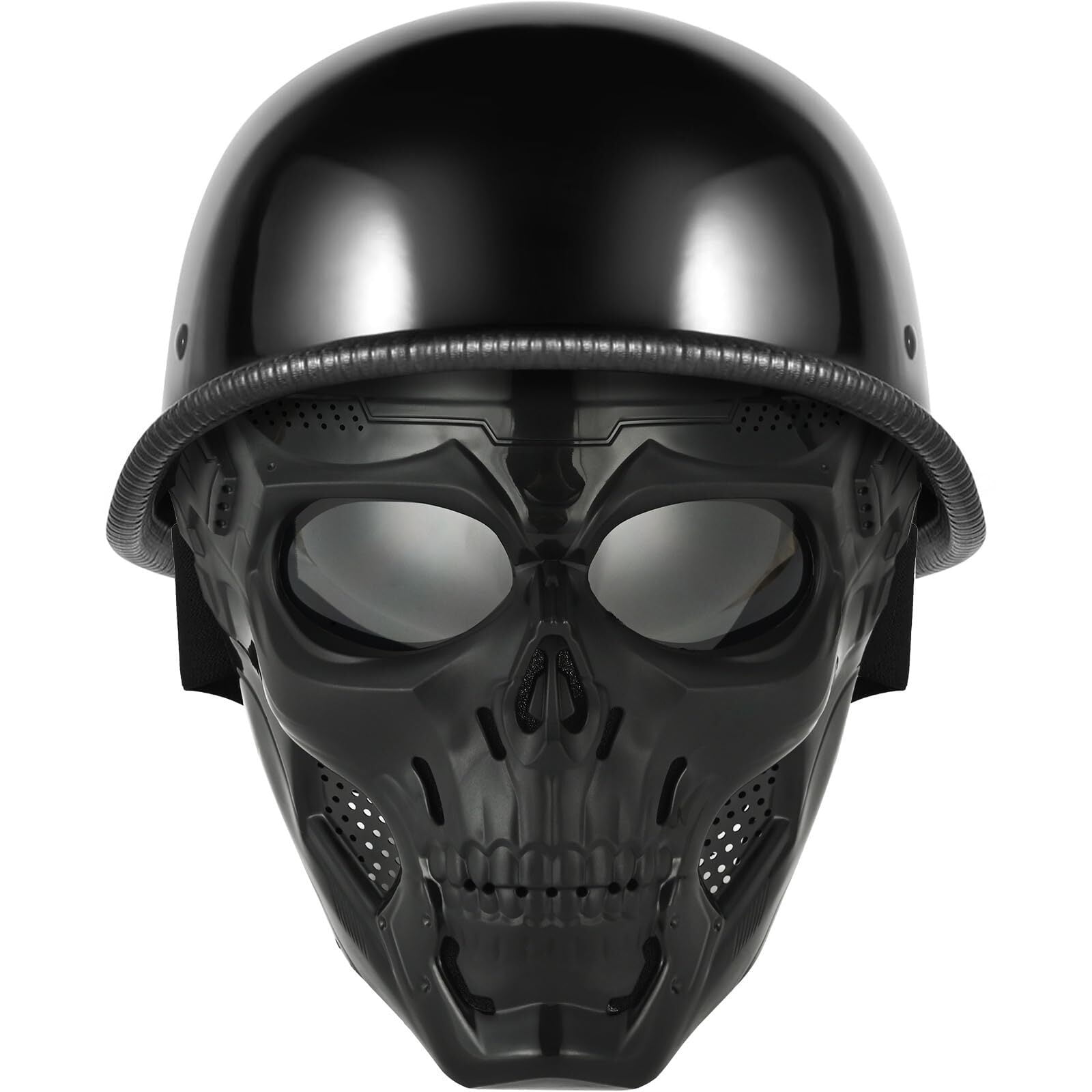 Motorcycle Helmet German Style Half Helmet Skull Cap Adult Men Women ...
