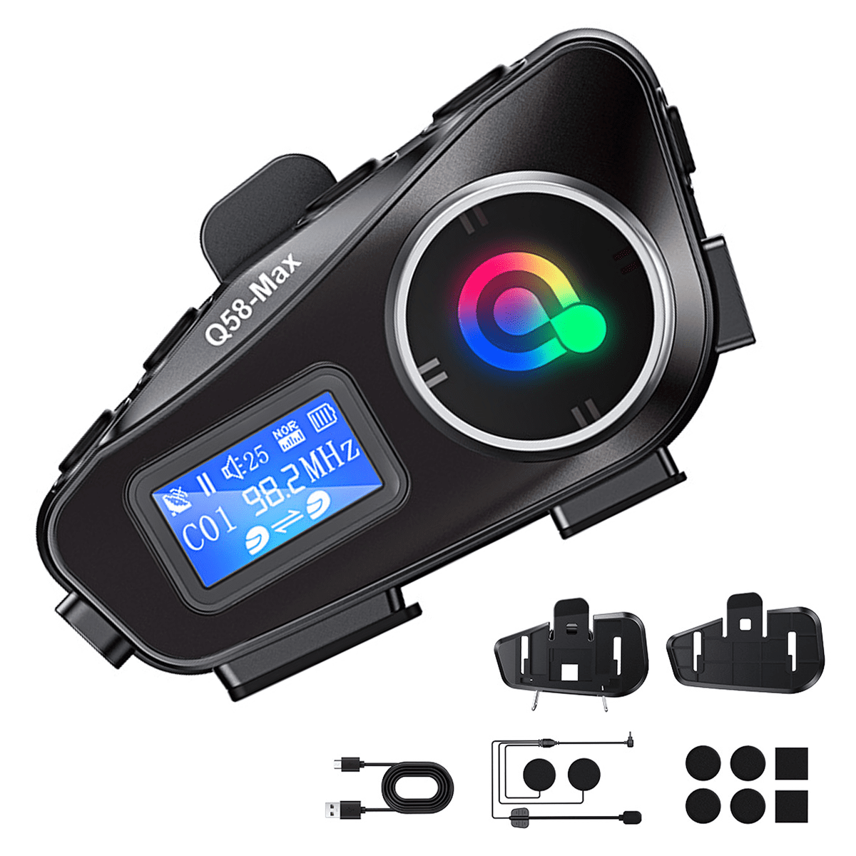 Motorcycle Helmet Headset with Intercom Communication, Suitable for 2 ...