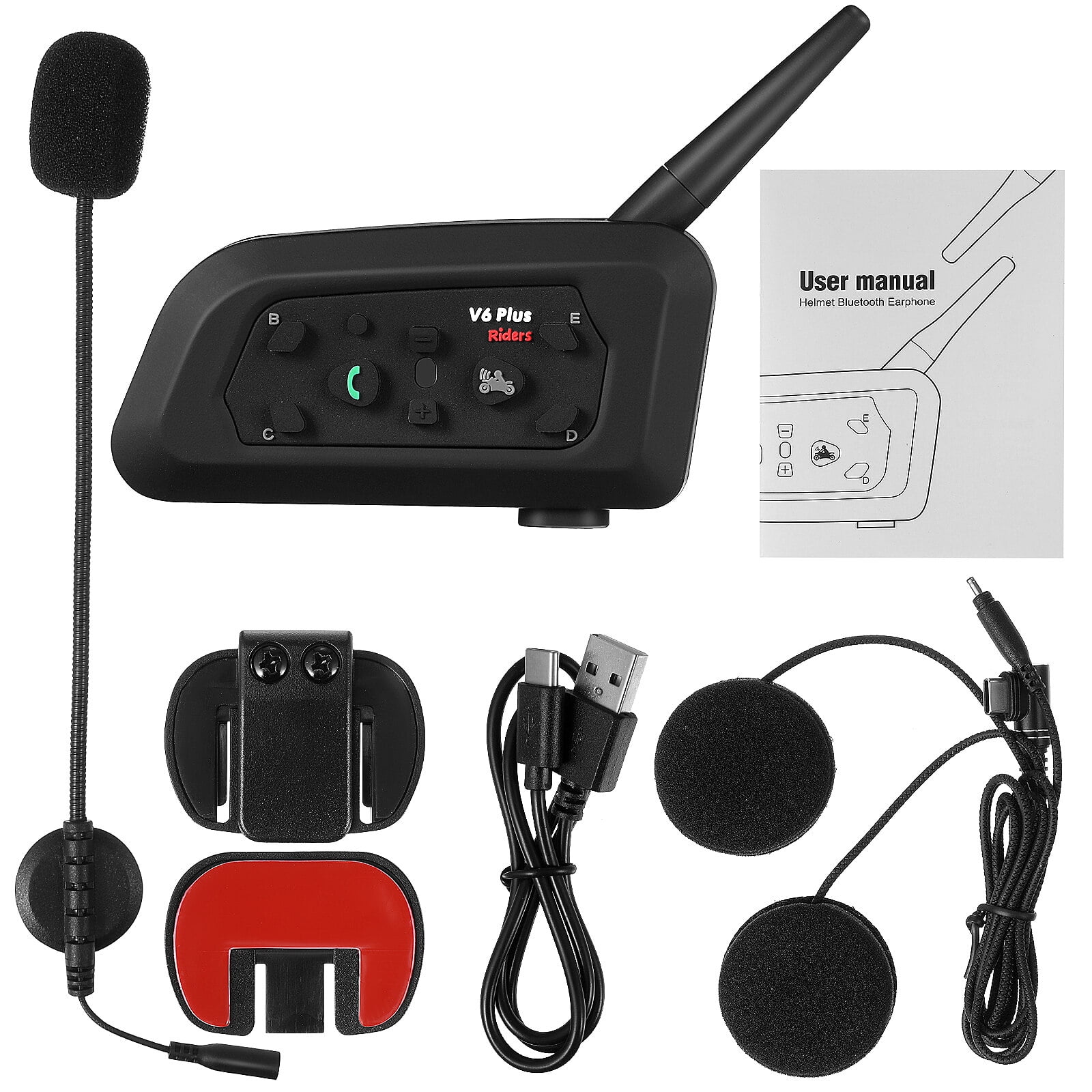Motorcycle Helmet Headset Wireless Intercom System Helmet Headphone ...