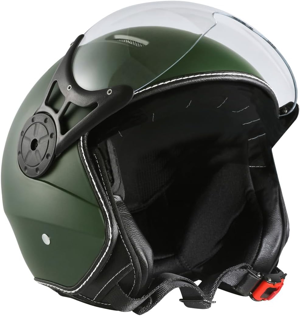 Motorcycle Helmet Single Visor Open Face Motorbike Scooter Moped Helmet ...