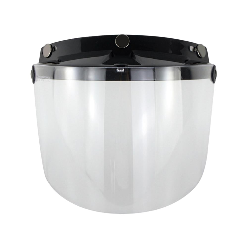 Motorcycle Helmet Visors Bubble Mirror Three Button Type Retro Open ...