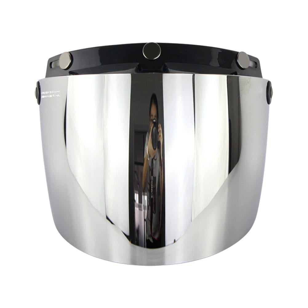 Motorcycle Helmet Visors Bubble Mirror Three Button Type Retro Open Face Helmets E9G2 - Walmart.com