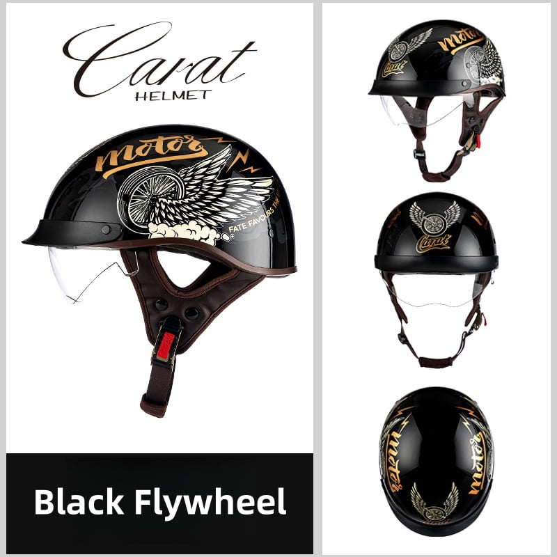 Motorcycle Helmet With lenses Retro Half Helmet Jet Helmet Open Helmet ...