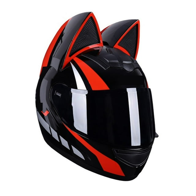 Motorcycle Helmets Cat Ears Helmet Personality Full Face Breathable ...