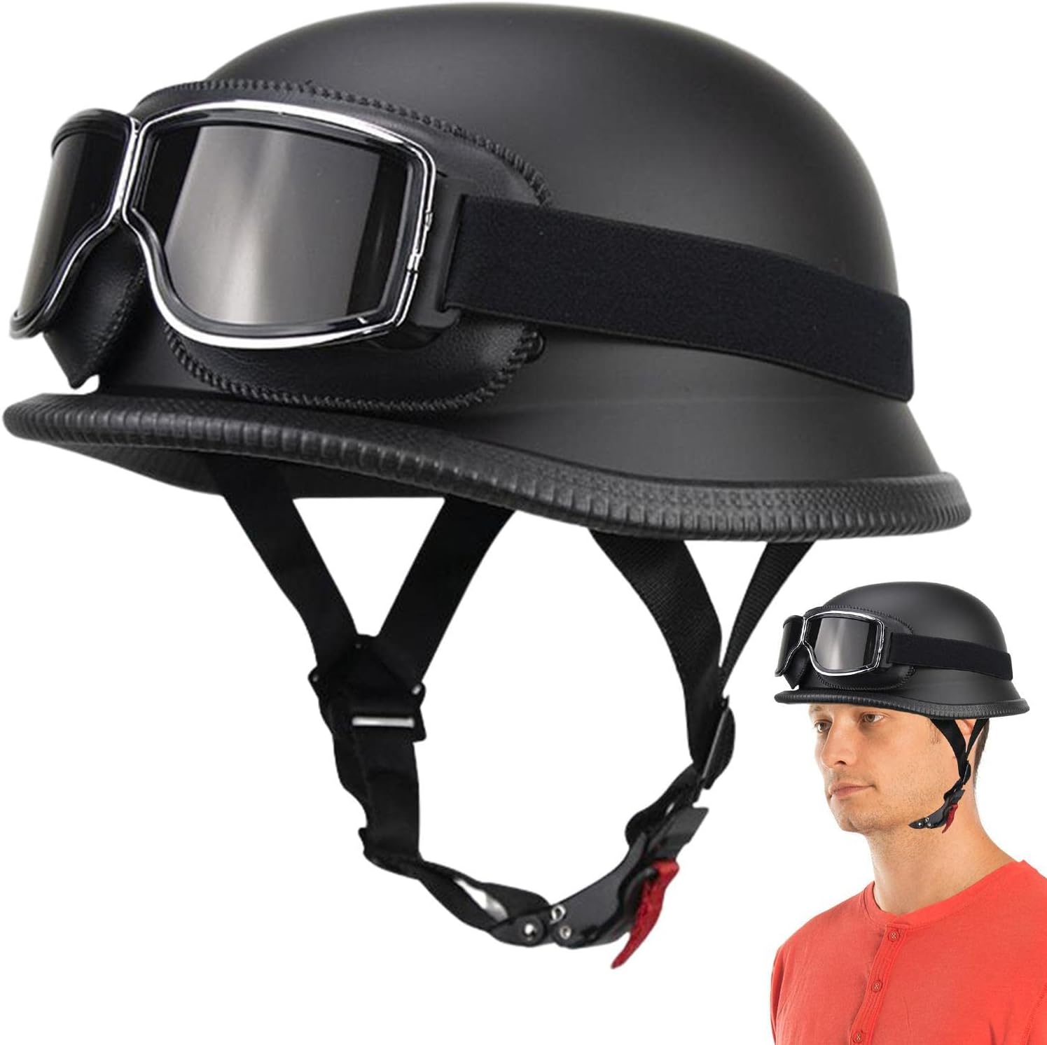 Motorcycle Helmets,Half Shell Hard Hat Style - Biker Scooter Touring ...