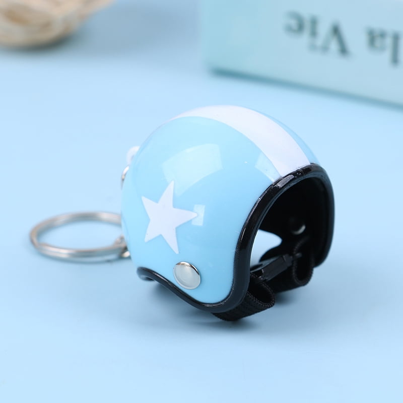 Motorcycle Helmets Key chain Women Men Cute Safety Helmet Car Keychain ...