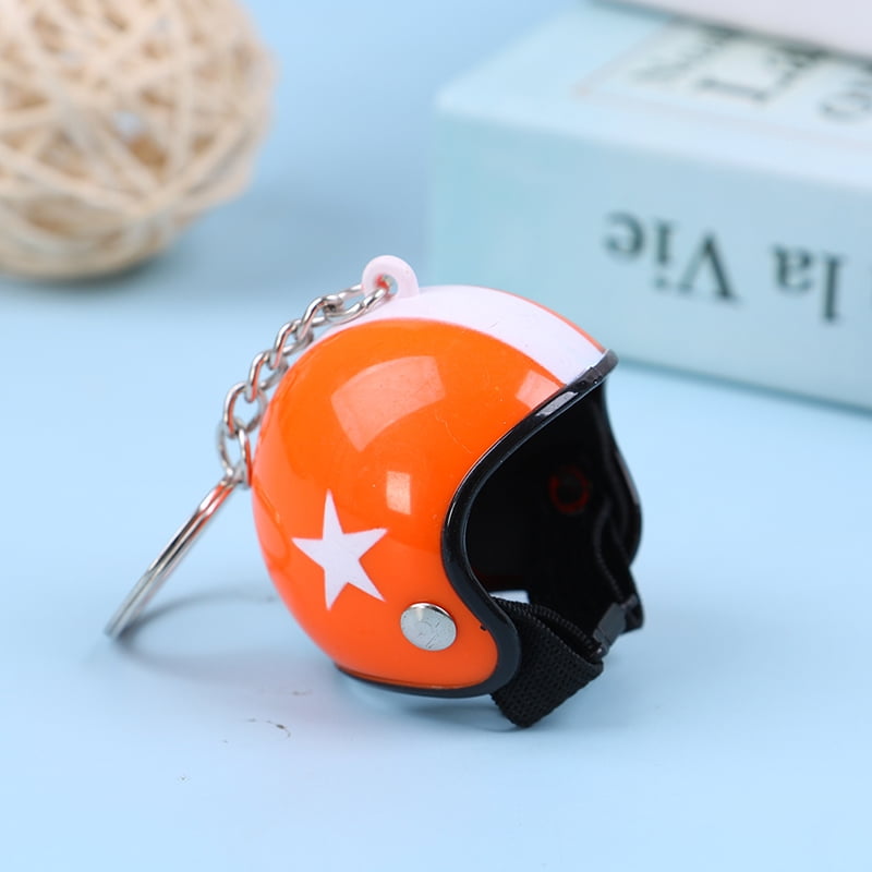 Motorcycle Helmets Key chain Women Men Cute Safety Helmet Car Keychain ...