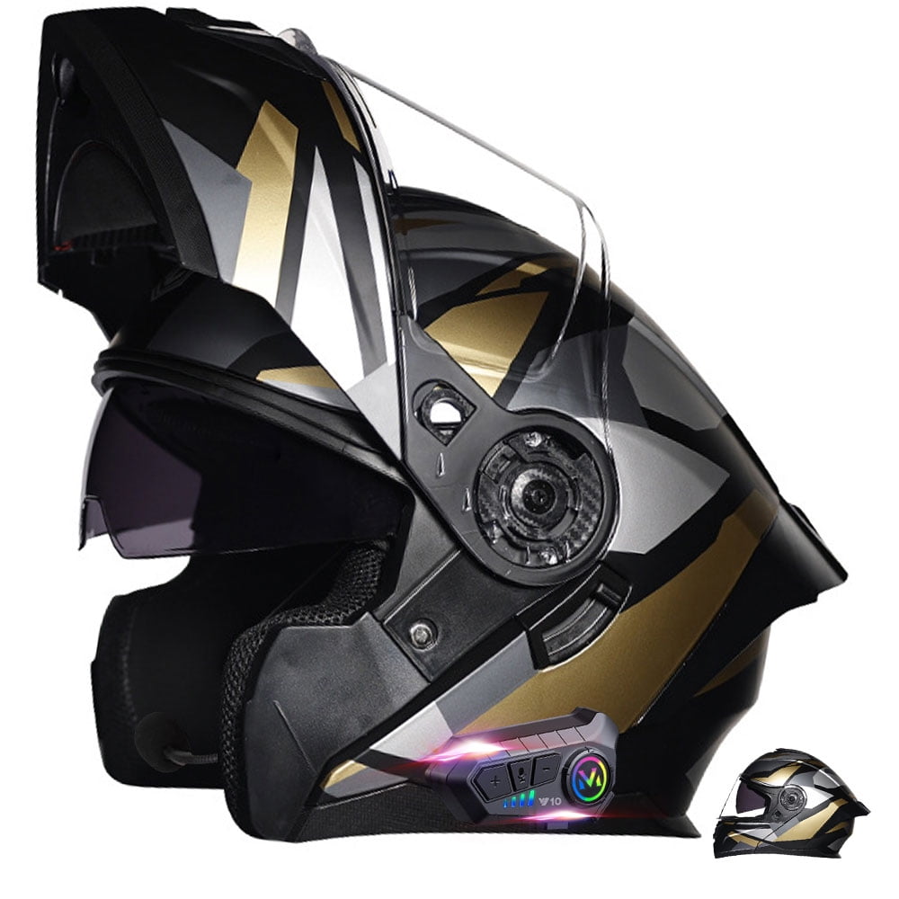 Motorcycle Helmets for Men Bluetooth Full Face Motorbike Helmet, Dot ...