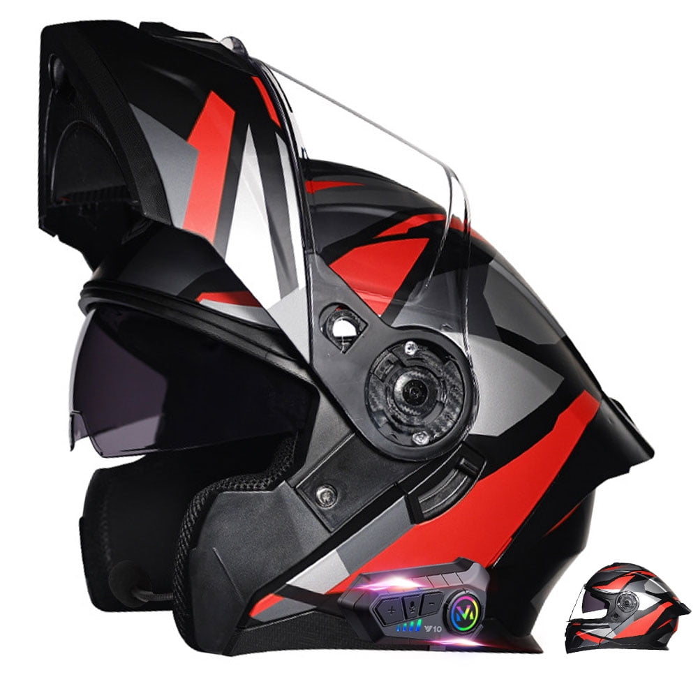 Motorcycle Helmets for Men Bluetooth Full Face Motorbike Helmet, Dot ...