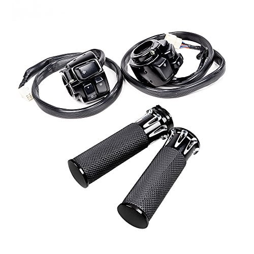 Motorcycle Horn Switch Controls Wiring Harness + Handle Bar Hand Grips ...