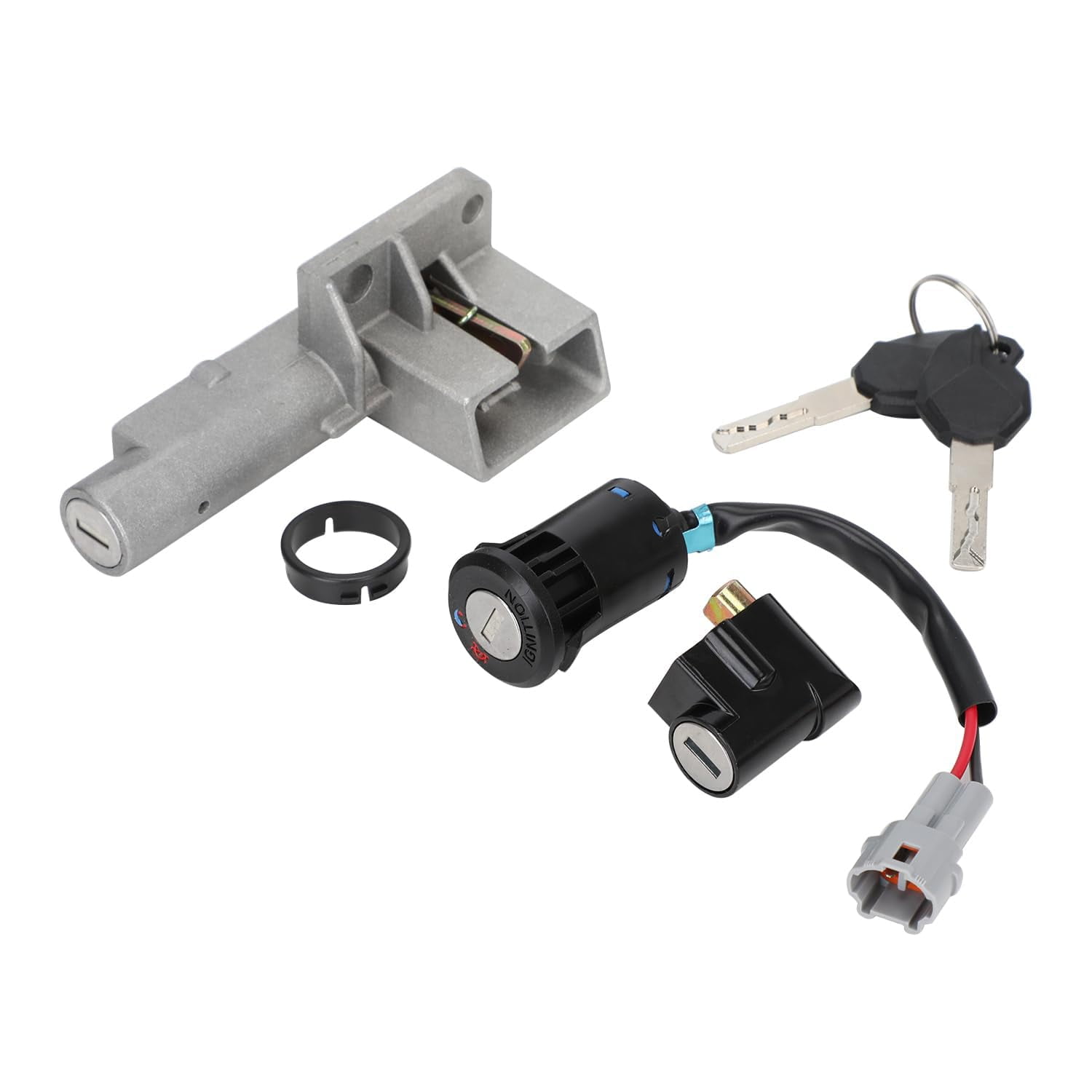 Motorcycle Ignition Key Switch Starter Key Set Aluminum with Key Cover ...
