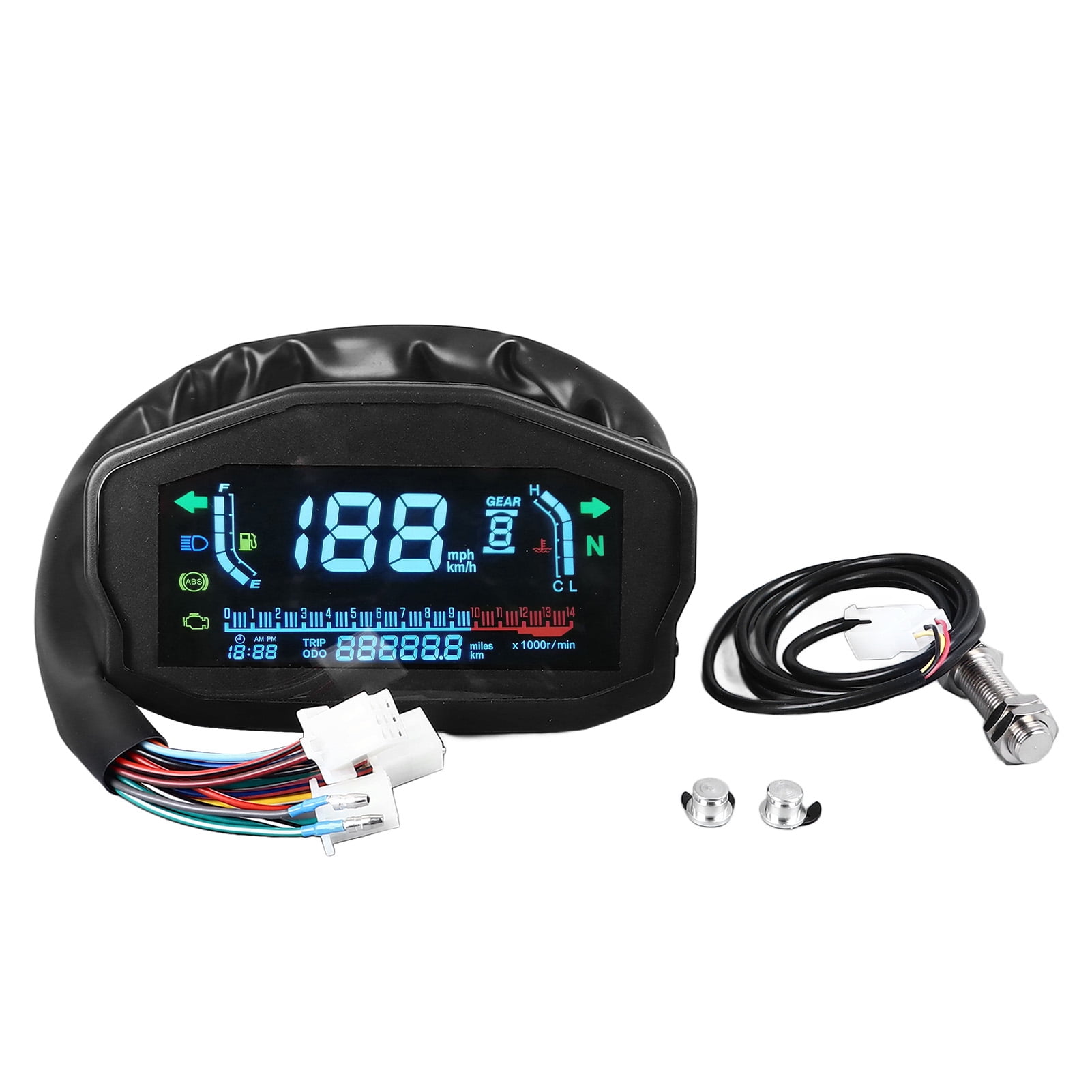 Motorcycle Instrument Cluster Speedometer Tachometer LCD Digital ...
