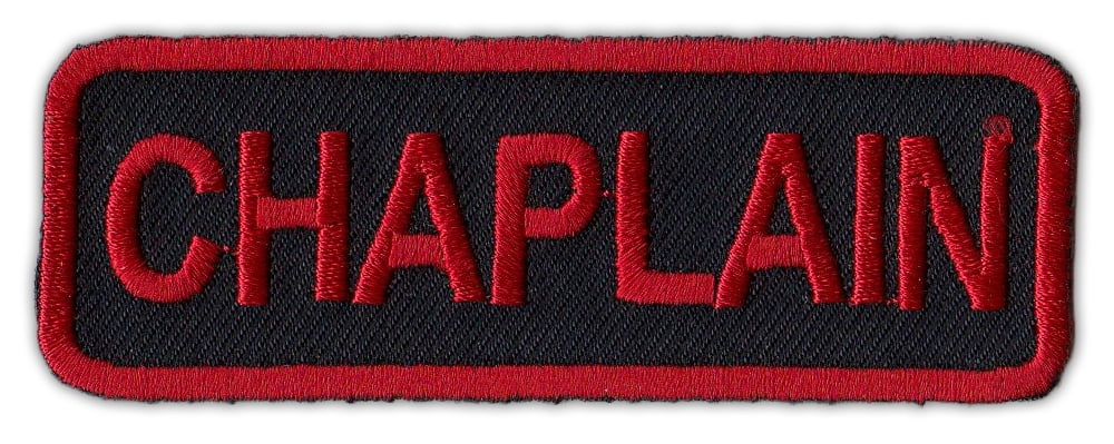 Motorcycle Jacket Embroidered Patch - Chaplain - Rank, Position - Red ...