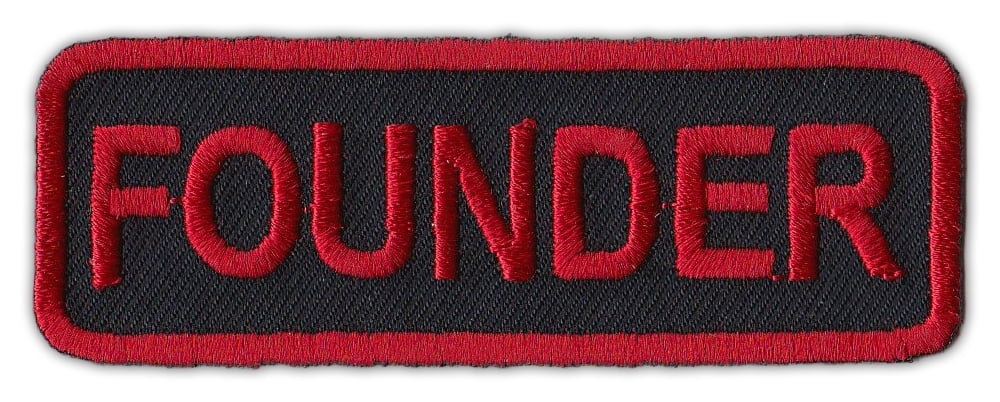 Motorcycle Jacket Embroidered Patch - Founder - Rank, Position - Red ...