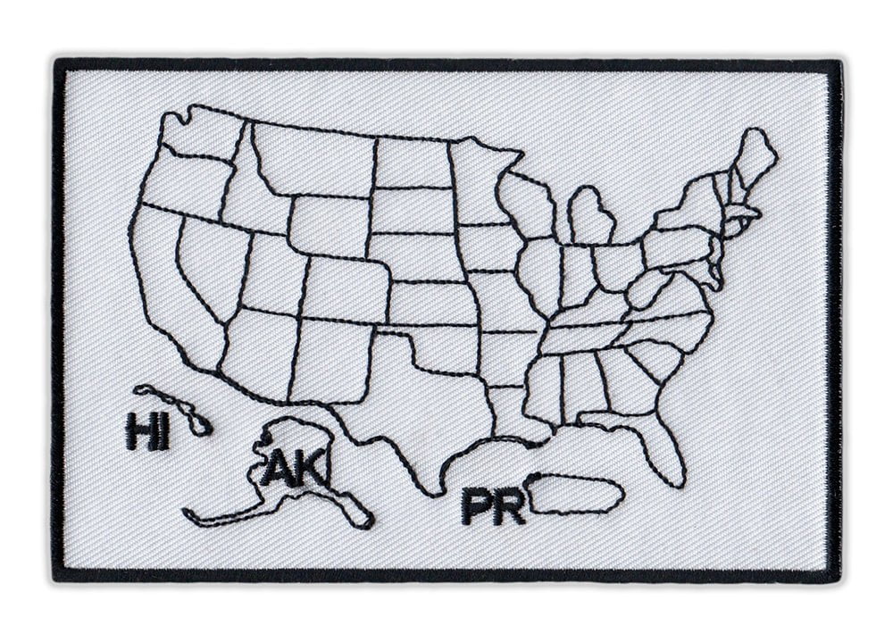 Motorcycle Jacket Patch - States Traveled Map - Color in States You ...