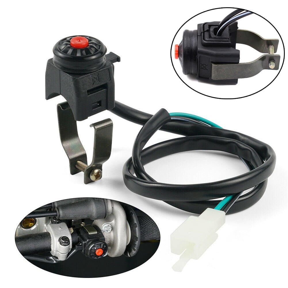 Motorcycle Kill Switch Red Push Button Horn Starter Dirt Bike ATV Dual ...