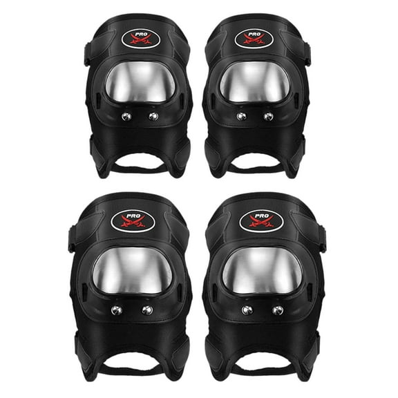 cpengpj Motorcycle Knee and Elbow Guards 4Pcs Set, Black Polyester ...