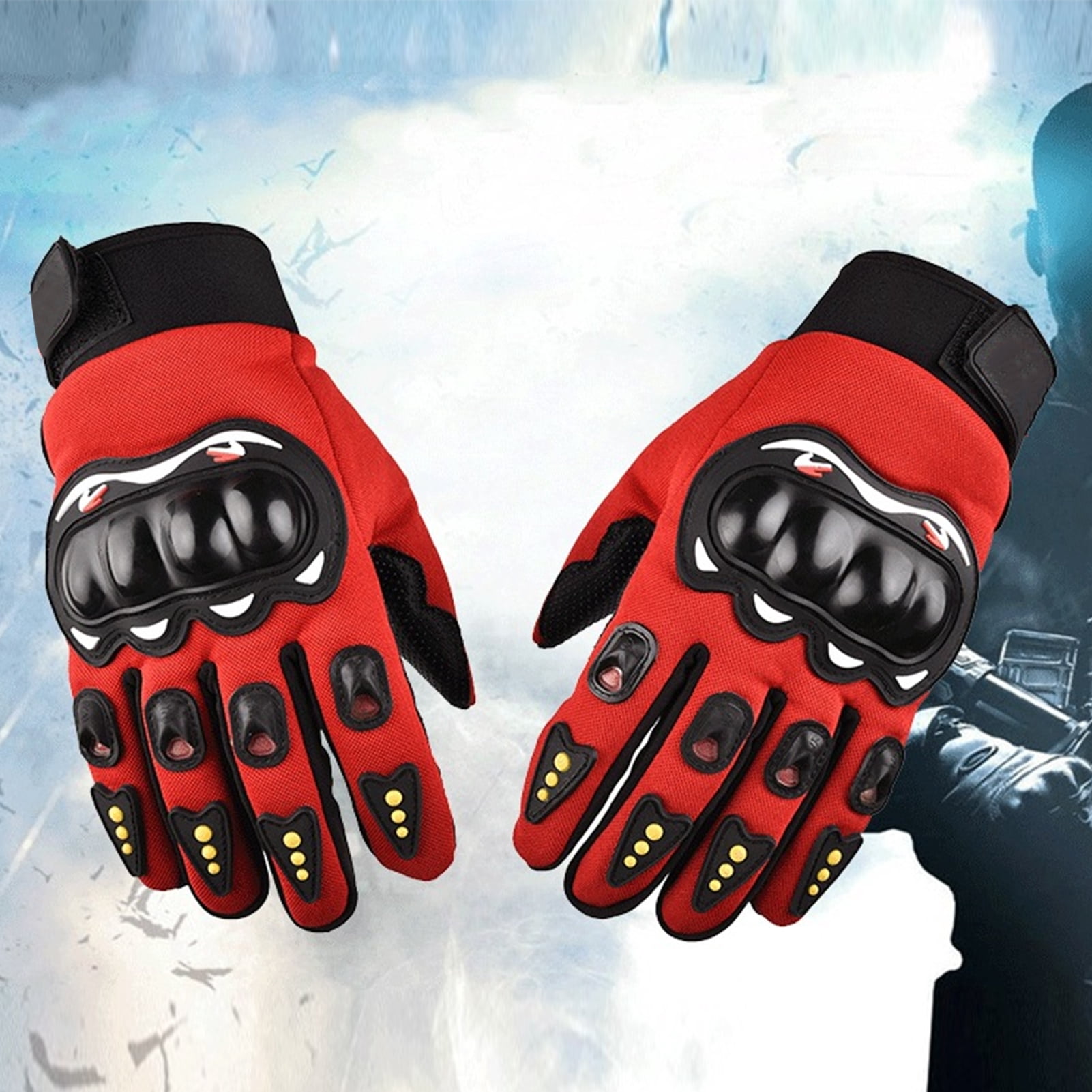 Motorcycle Knuckle Protect Glove Touch Screen Breathable Anti Slip Long ...