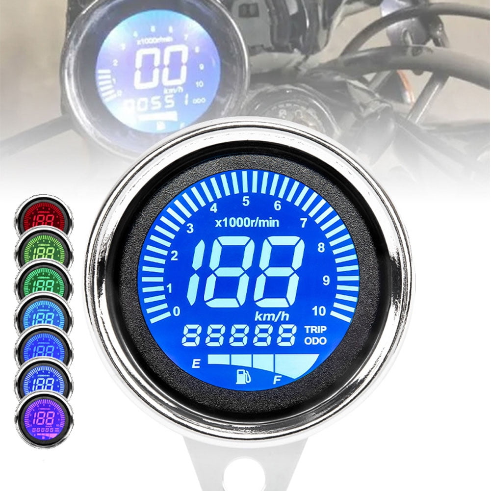 Motorcycle LCD Digital Meter Multi‑Functional Odometer Speedometer ...