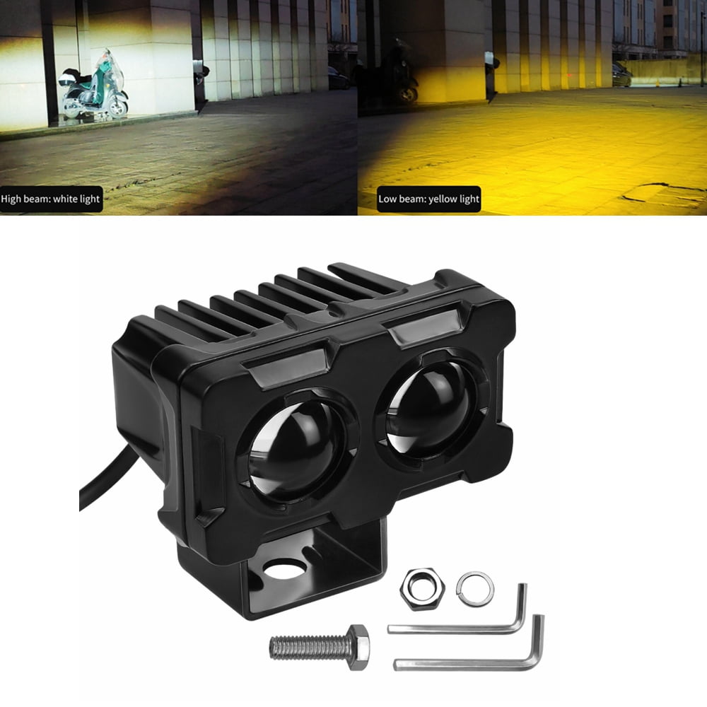 Motorcycle LED Fog Lights ATV Driving Fog Light Dual Color Work Light ...