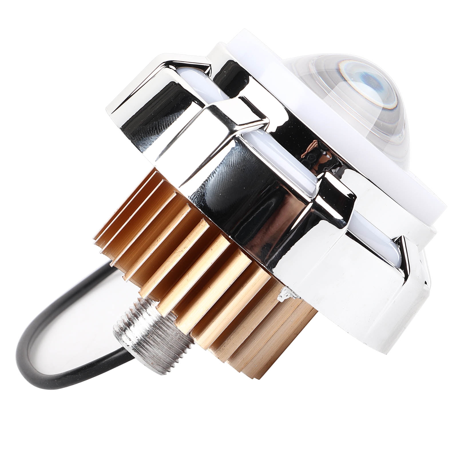 Motorcycle LED Headlight Projector Lens Dual Angel & Devil Eye Round ...