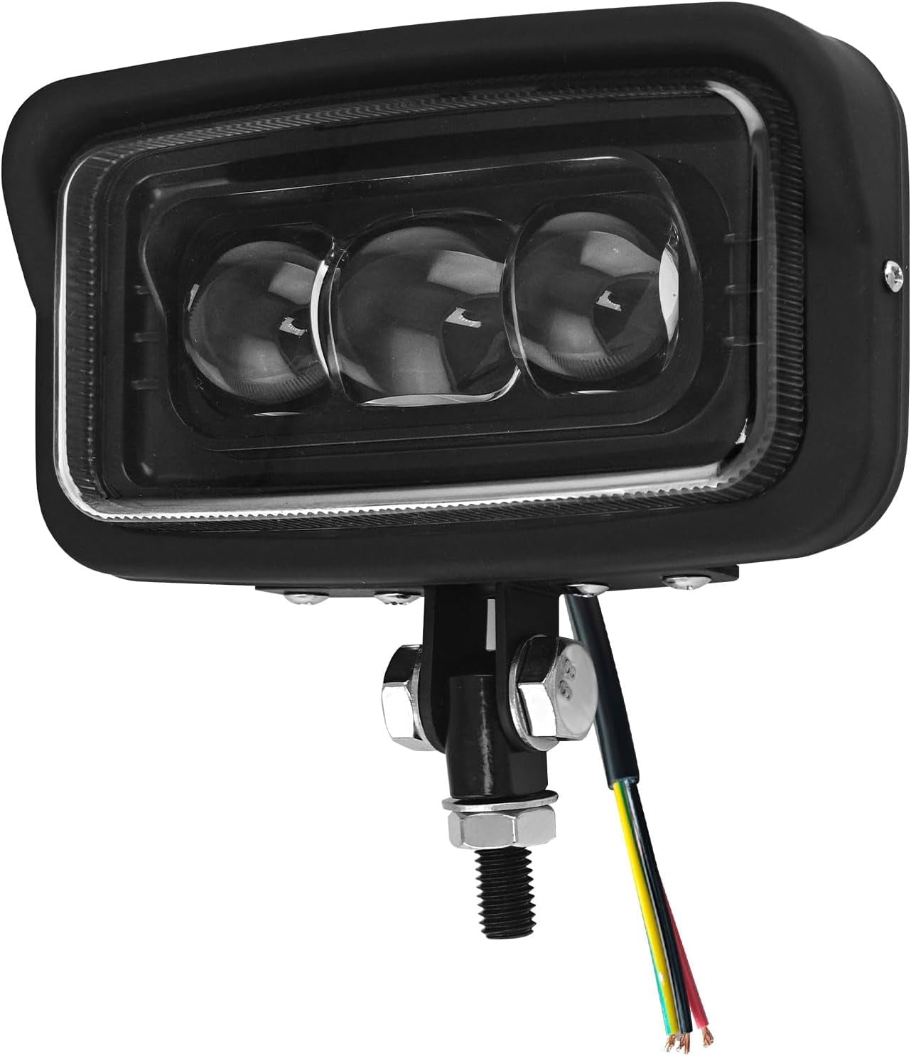 Motorcycle LED Headlight Upgraded Square Front Light With Visor Trim 6. ...