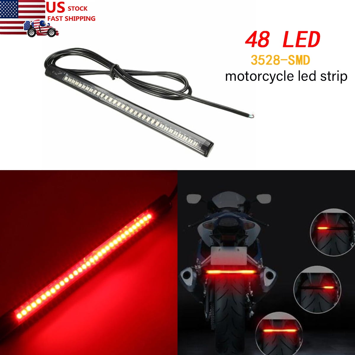 Motorcycle LED License Brake Tail Light Turn Signals for Bobber Cafe ...