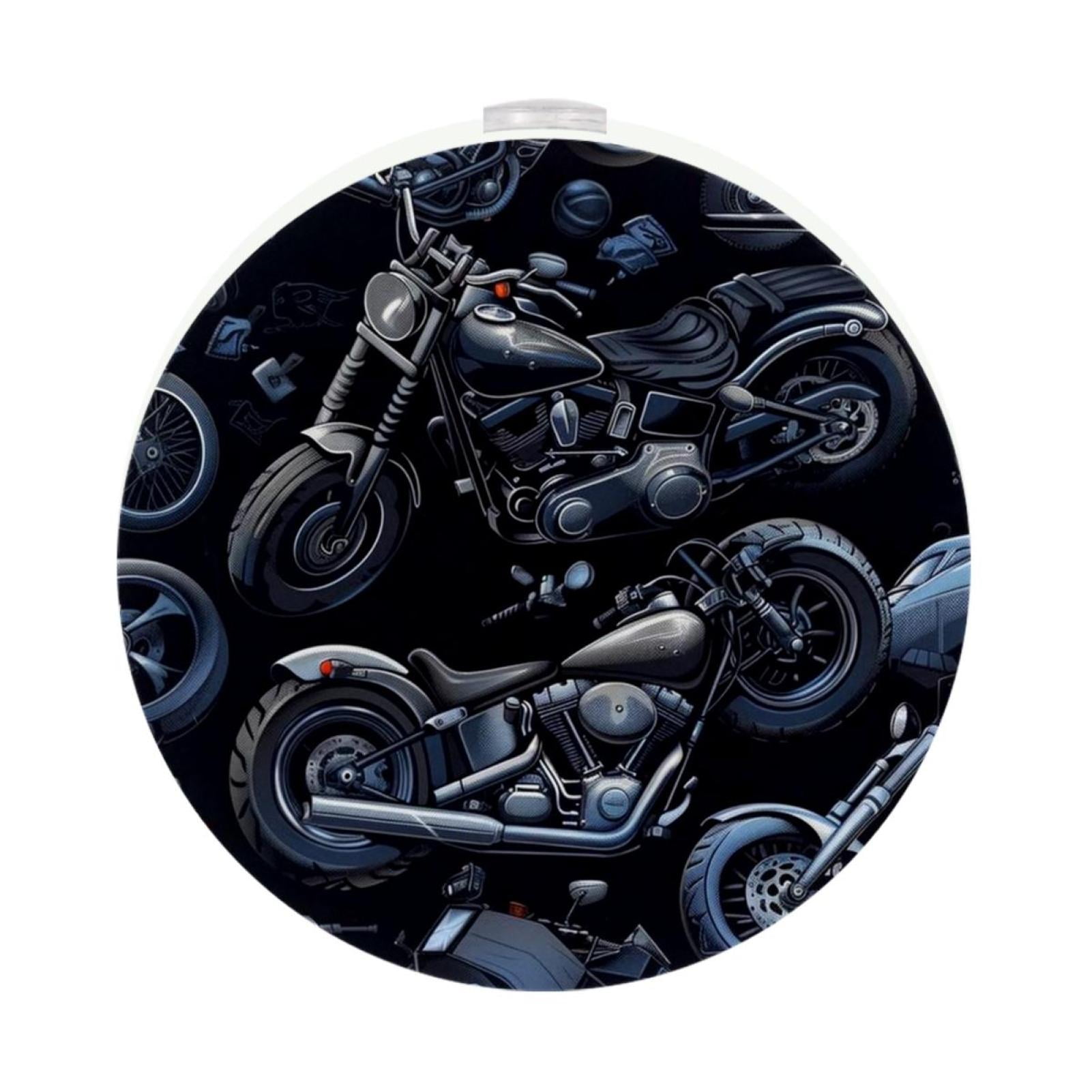 Motorcycle LED Round Night Light-2PCS, Motion Sensor Plug-in Nightlight ...