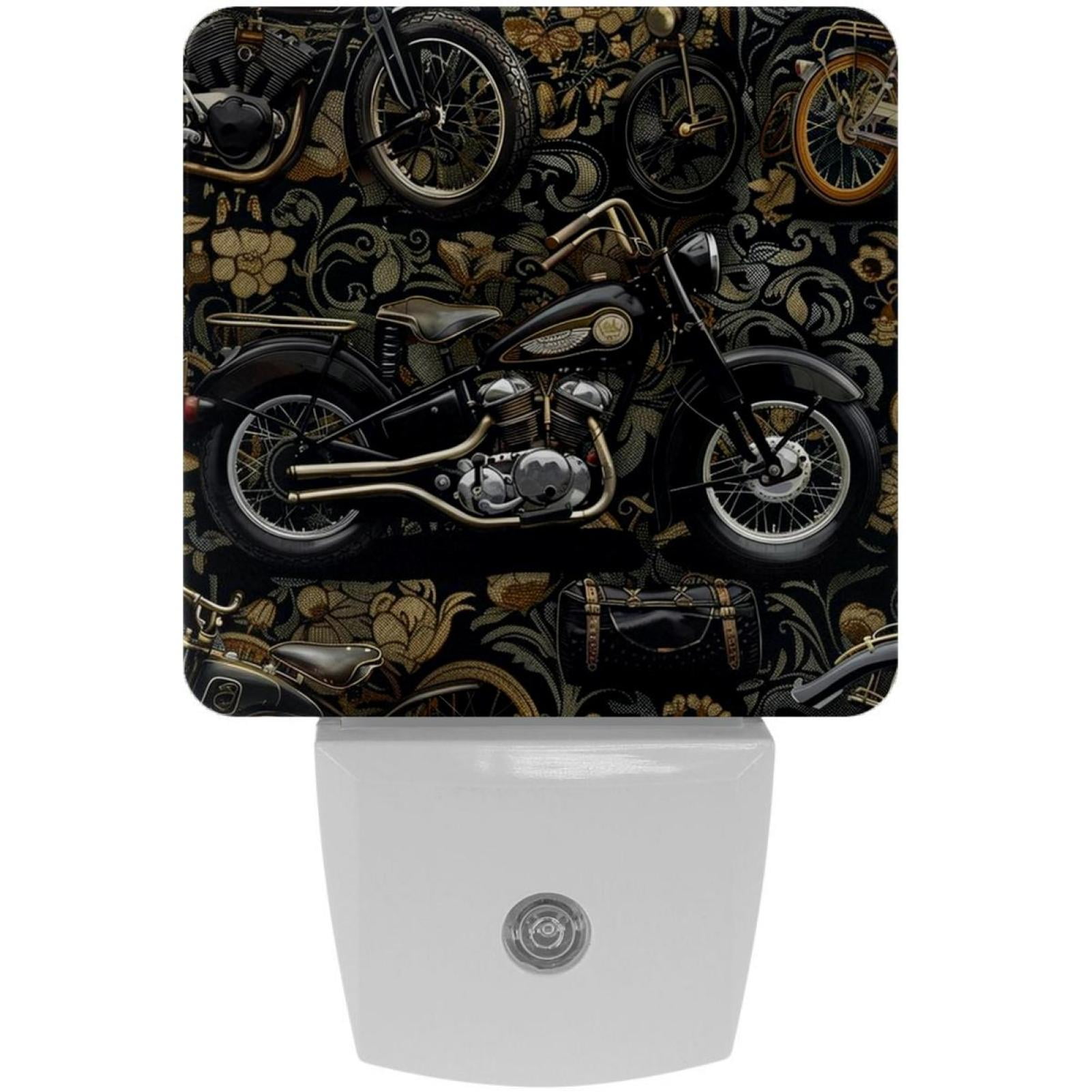 Motorcycle LED Square Night Lights - Energy Efficient Plug-in Wall Lamp ...
