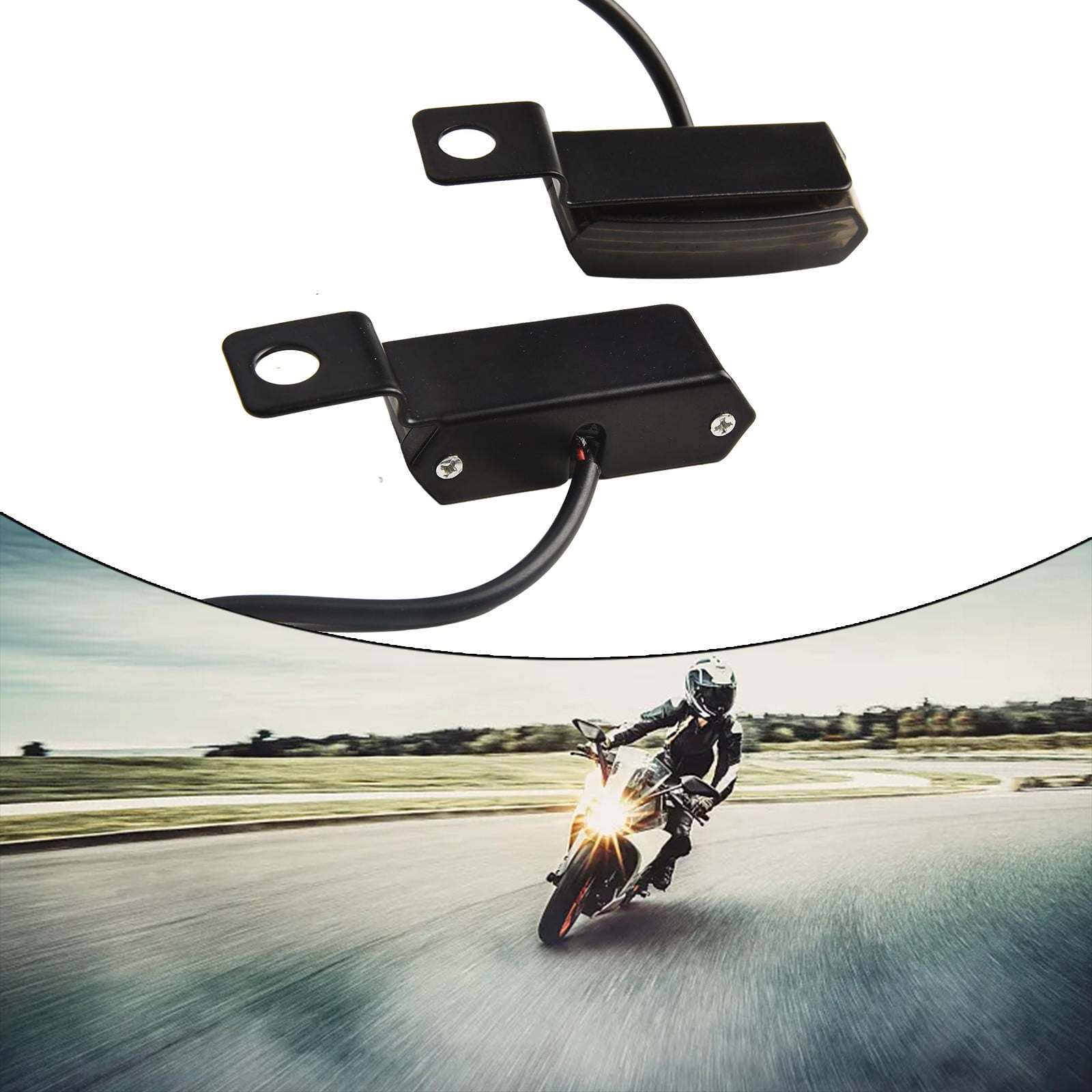 Motorcycle LED Turn Signal Black Blinker Handlebar Light DC 12V Flow ...