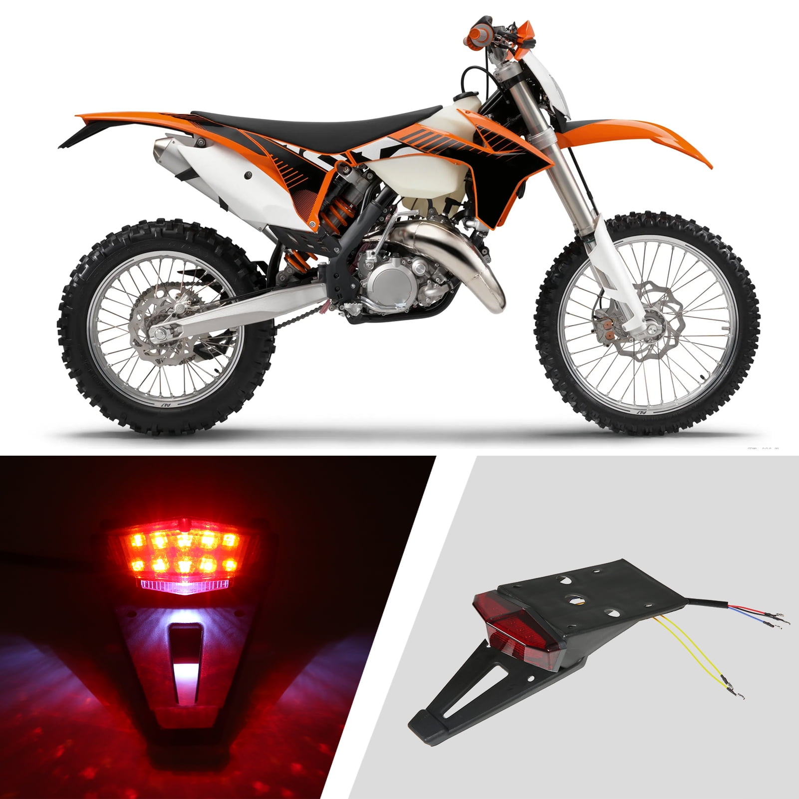Motorcycle ,Lamp Turn License Mount Led Tail Plate Stop Off-road Turn ...