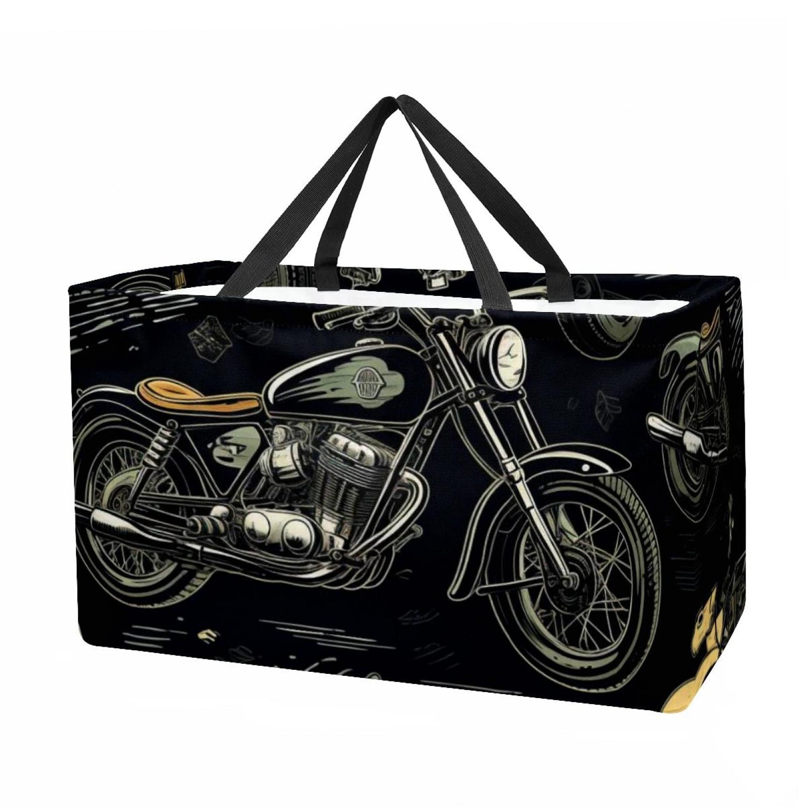 Motorcycle Large Capacity Reusable Foldable Grocery Baskets with ...