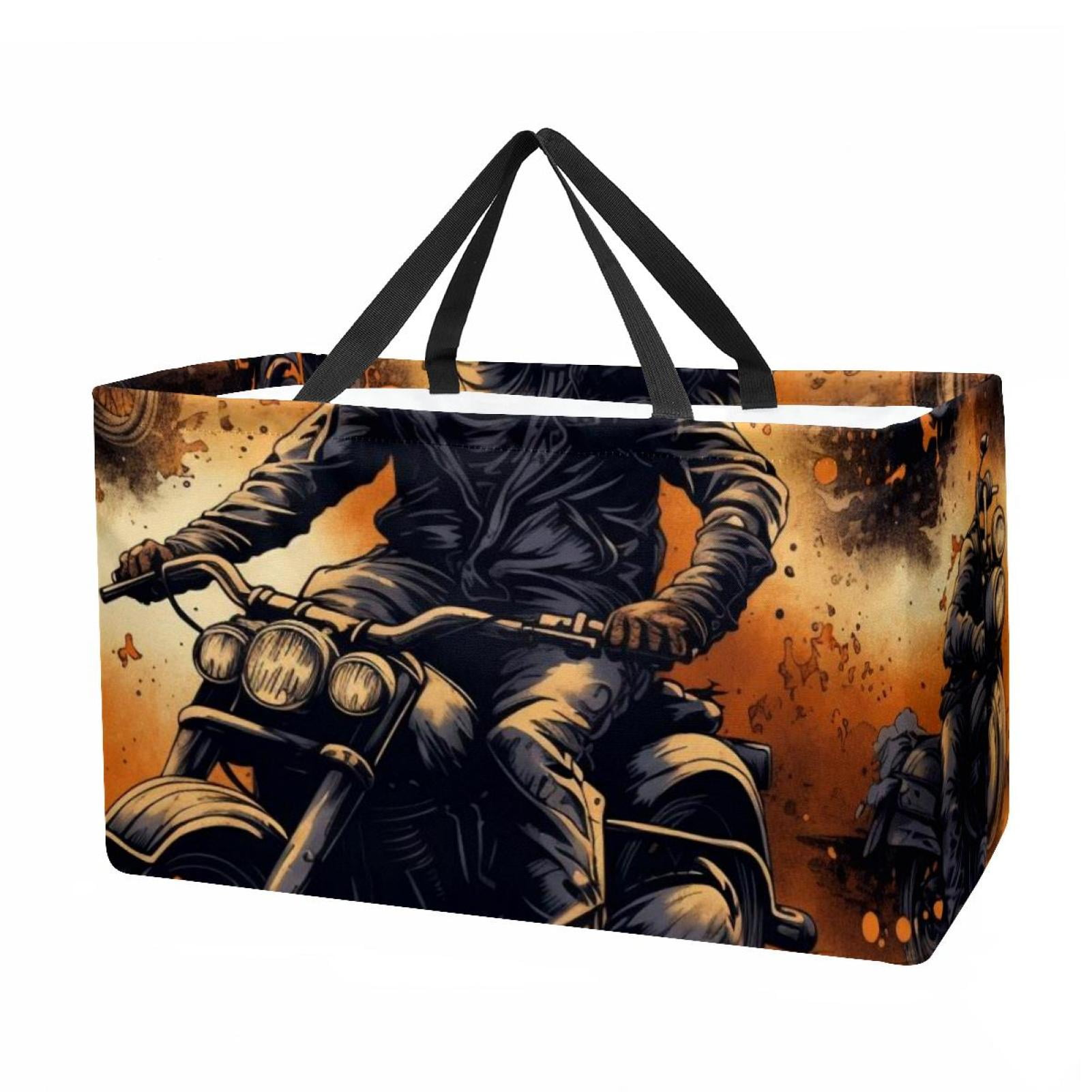 Motorcycle Large Foldable Oxford Cloth Beach Bag Storage Bin Shopping ...