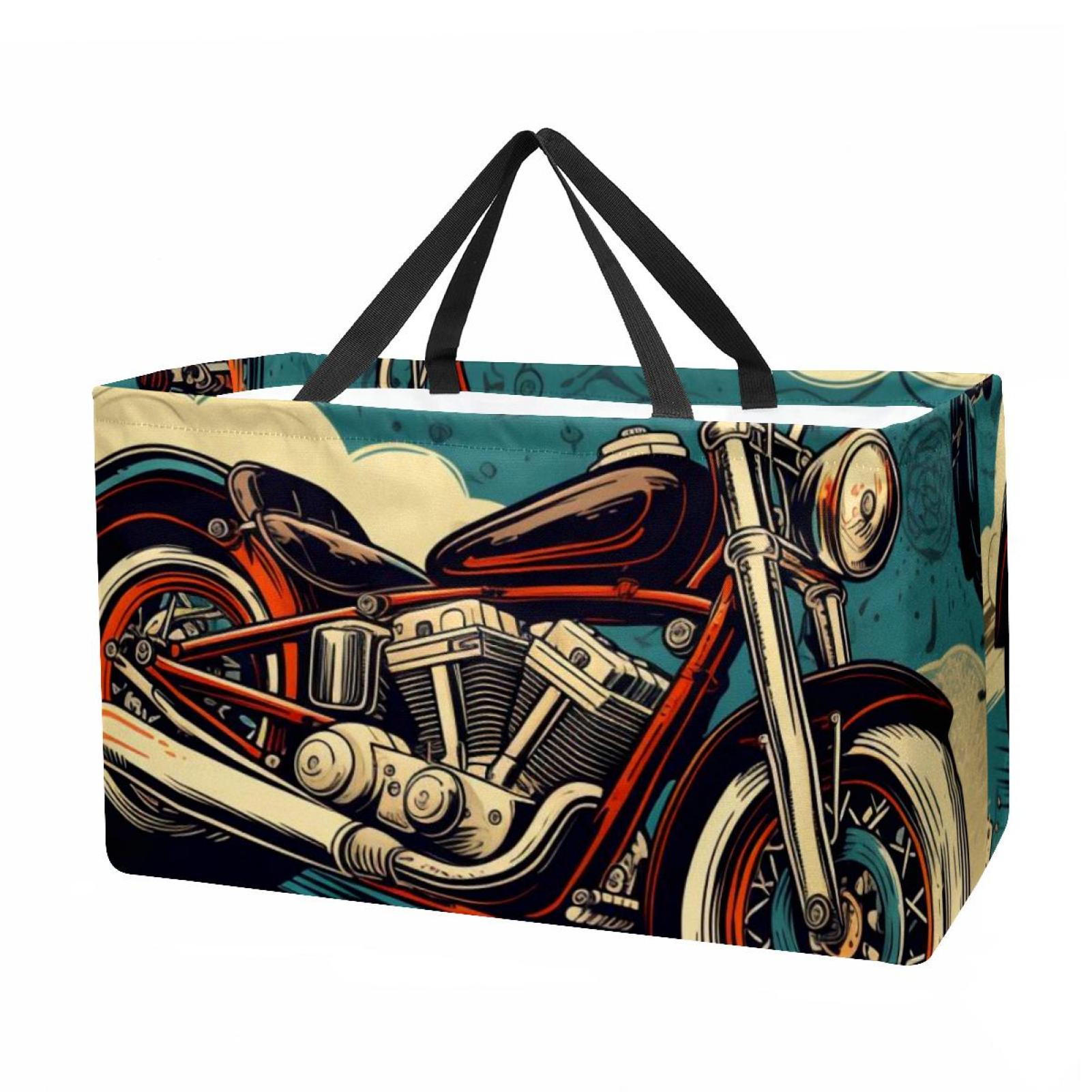 Motorcycle Large Foldable Oxford Cloth Beach Bag Storage Bin Shopping ...