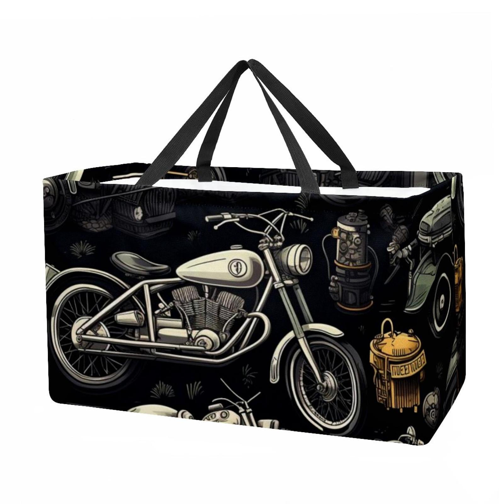 Motorcycle Large Foldable Storage Basket and Grocery Bags Collapsible ...