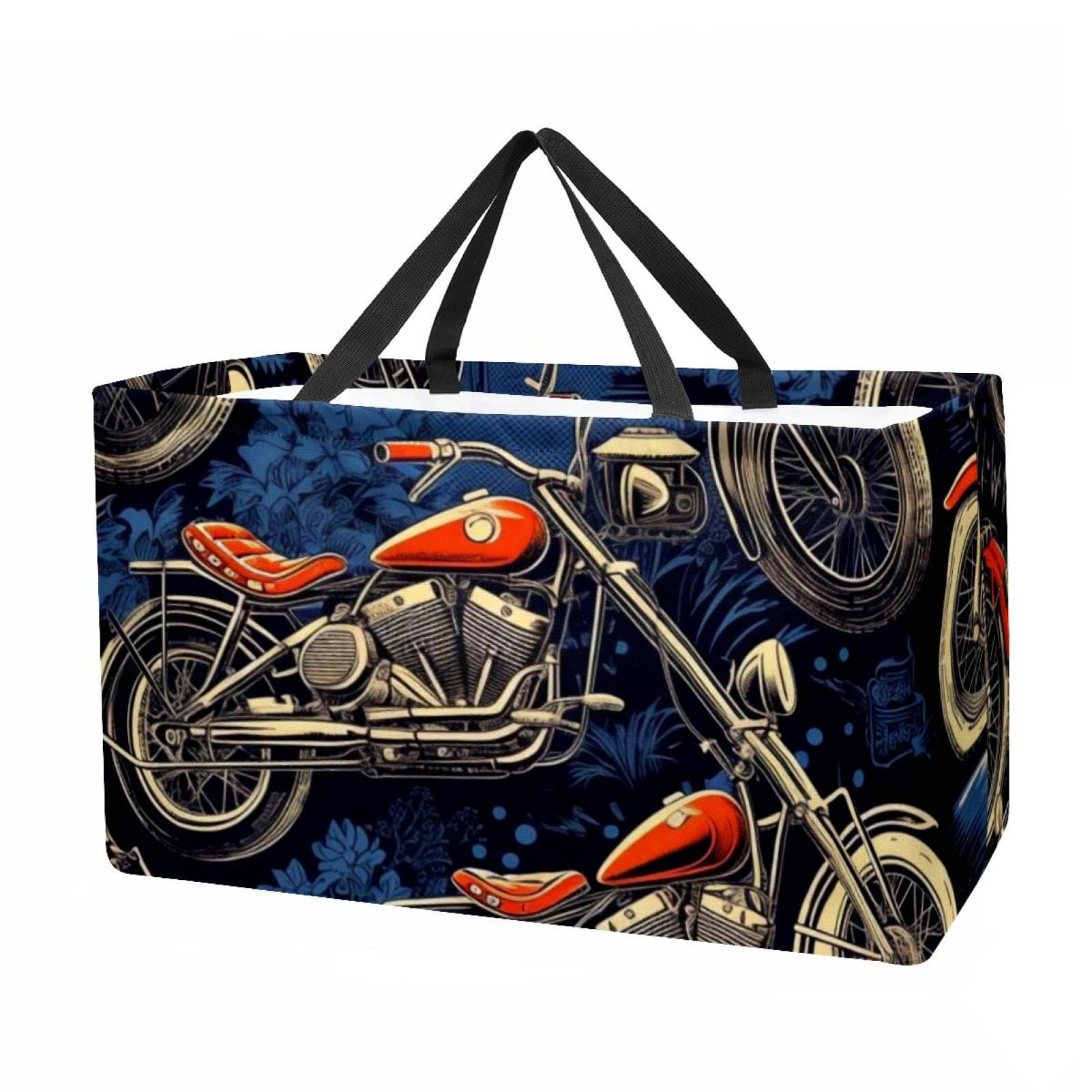 Motorcycle Large Foldable Storage Basket and Grocery Bags Collapsible ...