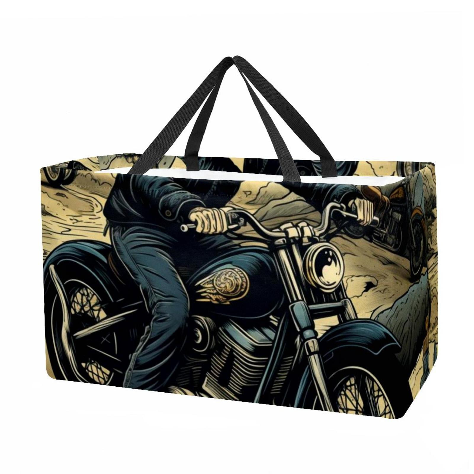 Motorcycle Large Foldable Storage Basket and Grocery Bags Collapsible ...