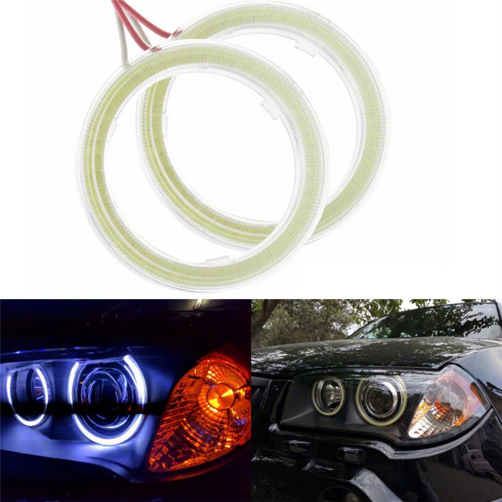 Motorcycle Led COB Headlight Fog Light Ring Car DRL Daytime Running ...