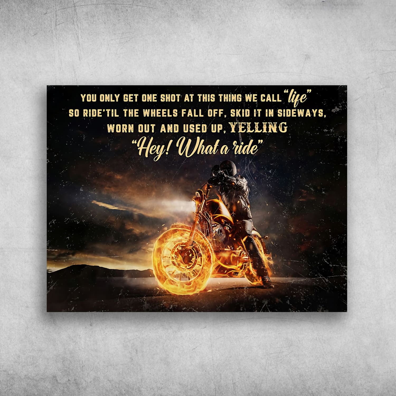 Motorcycle Man, Biker Poster, Motorbike Lover, You Only Get One Shot ...