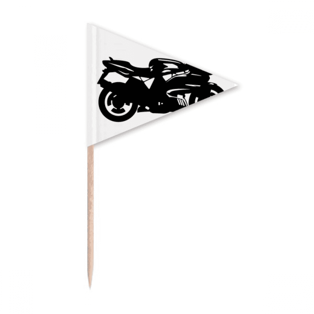 Motorcycle Mechanical Black Illustration Toothpick Triangle Cupcake ...