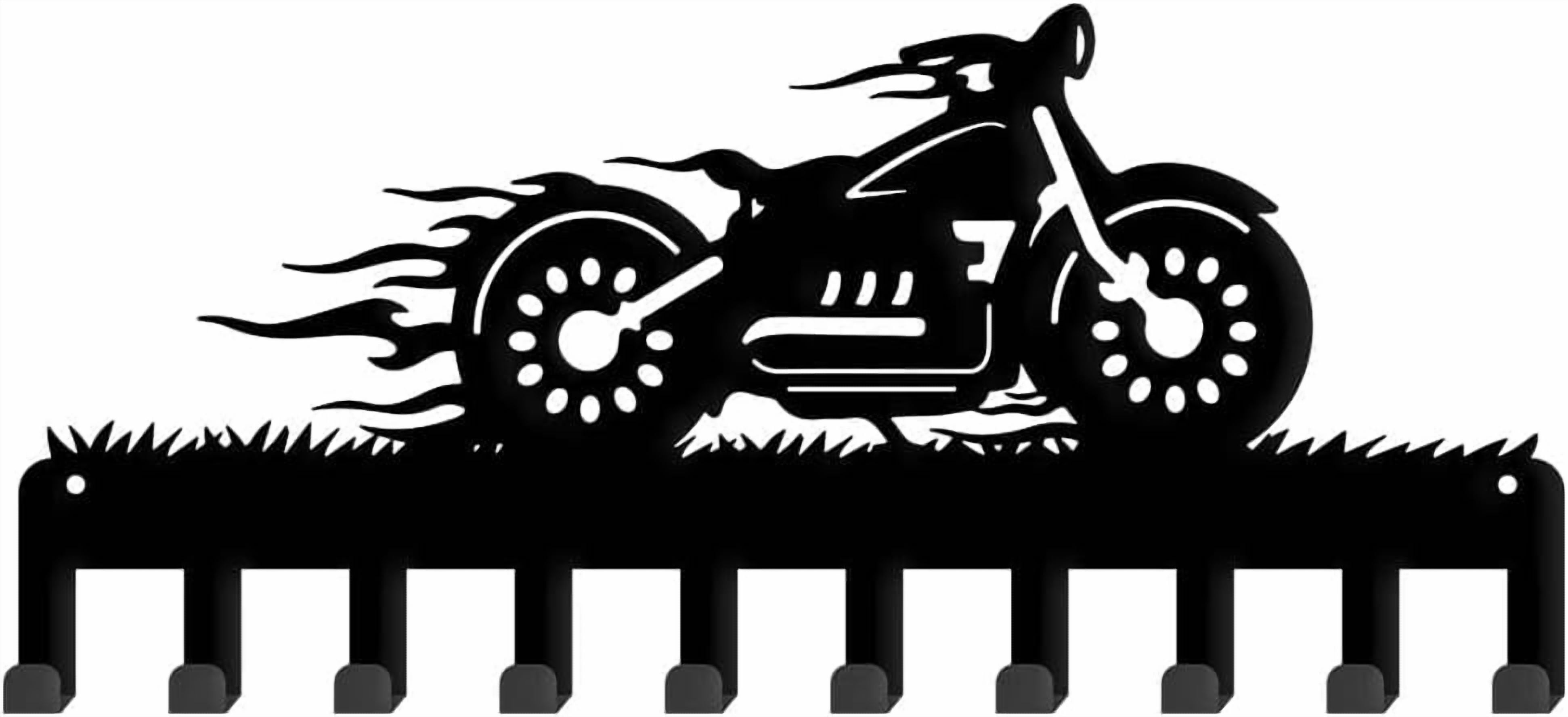 Motorcycle Metal Key Holder Metal Hook Rack Motorcycle Flame Wall ...