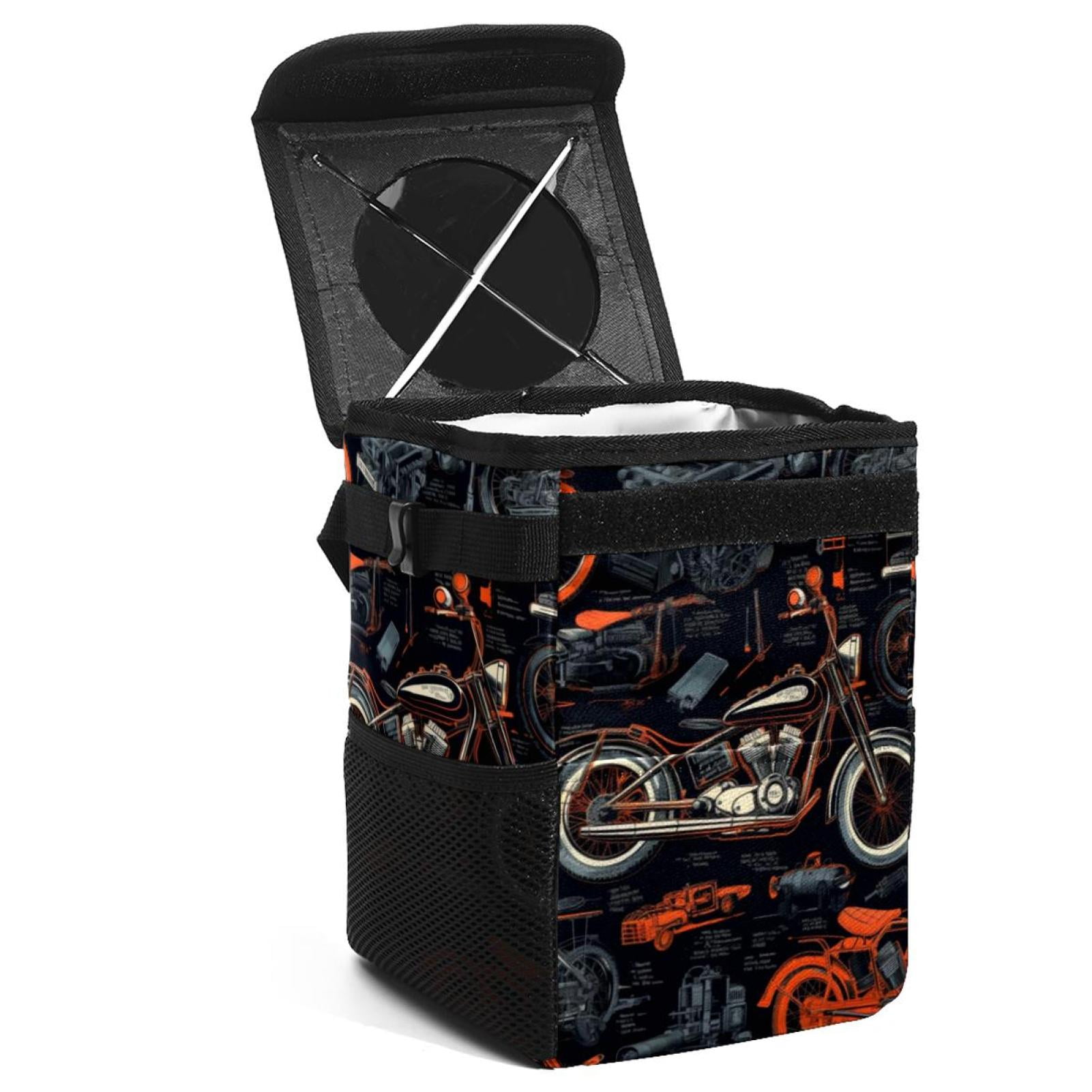 Motorcycle Mini Trash Can Car Garbage Can Car Trash Can - Foldable with ...