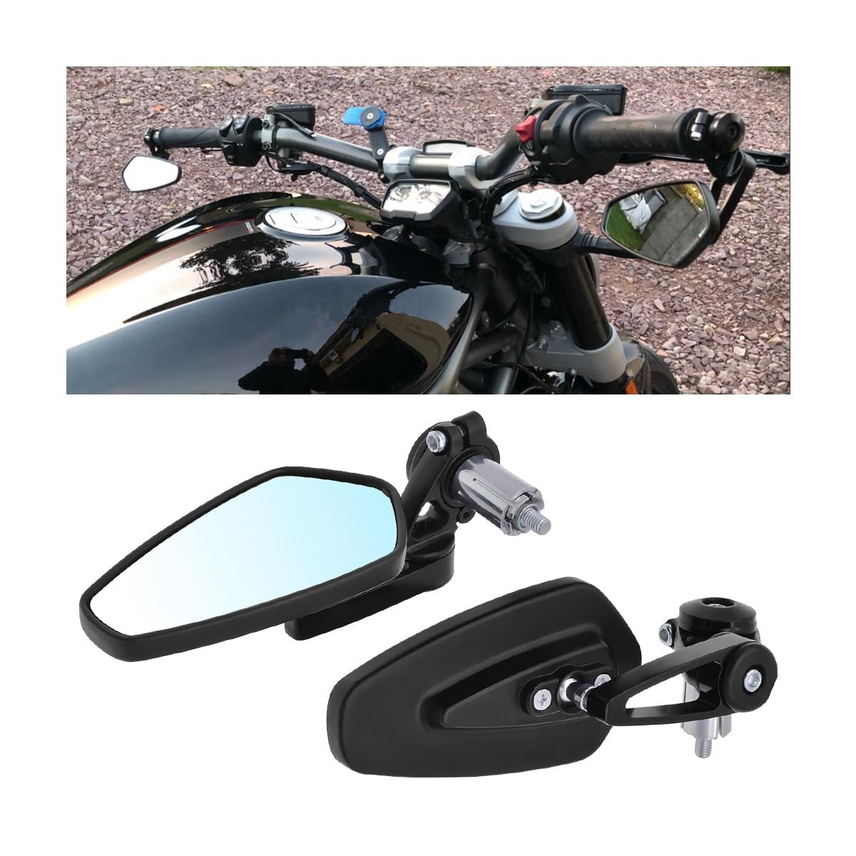 Motorcycle Mirrors, Motorcycle Mirrors Rear View Handlebars Mirrors ...