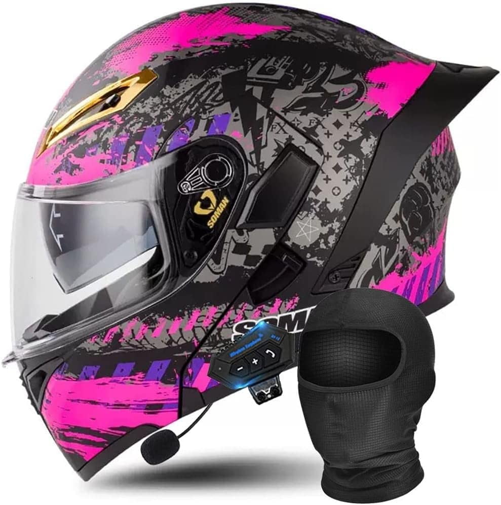 Motorcycle Modular Bluetooth Generic DOT/ECE Approved Flip Up Front ...
